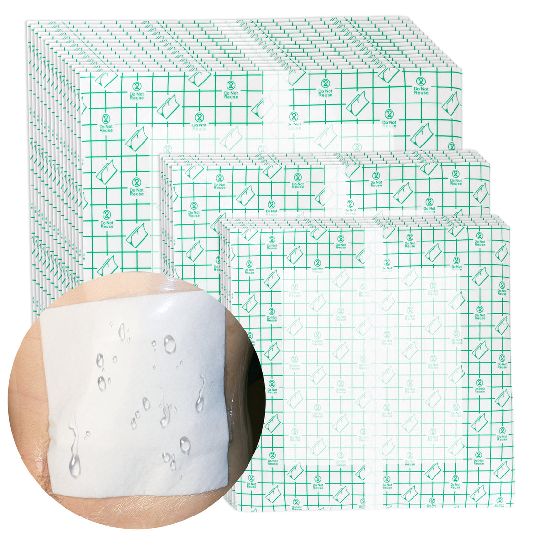 25 Pcs Waterproof Ostomy Bag Shower Cover 10"x10", Stoma Bath Protecto ...