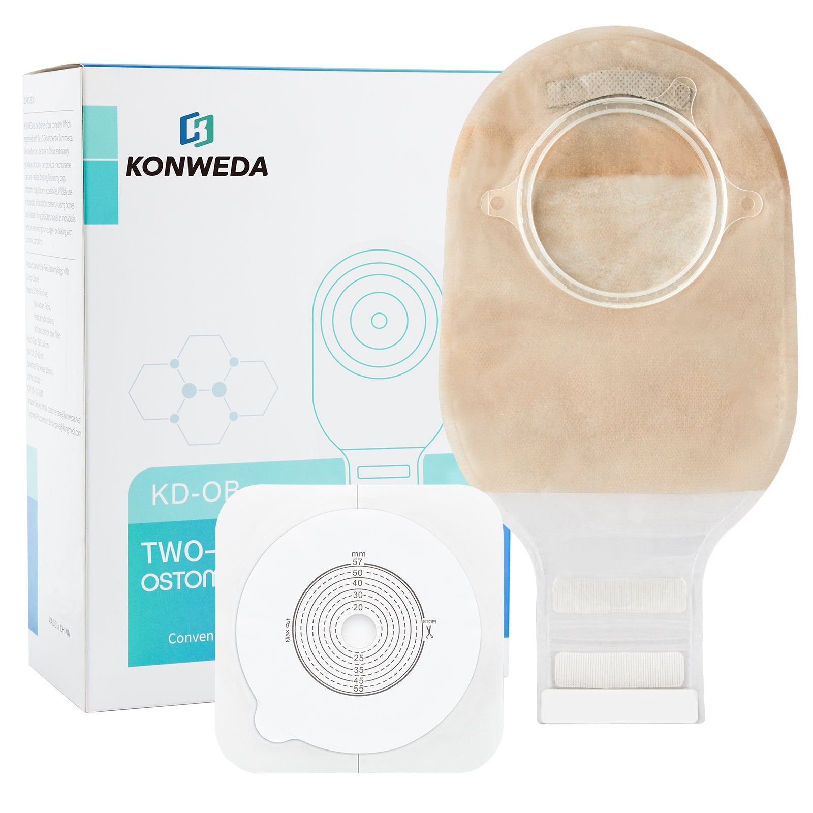 Colostomy Bags with Clamp Closure, Two Piece Drainable Pouch, Cut-to ...