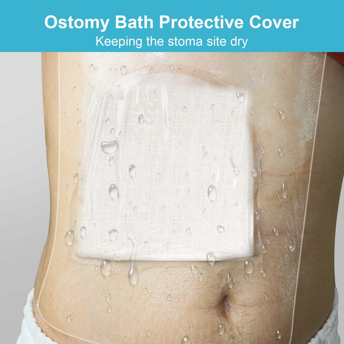 25 Pcs Waterproof Ostomy Bag Shower Cover 10"x10", Stoma Bath Protecto ...