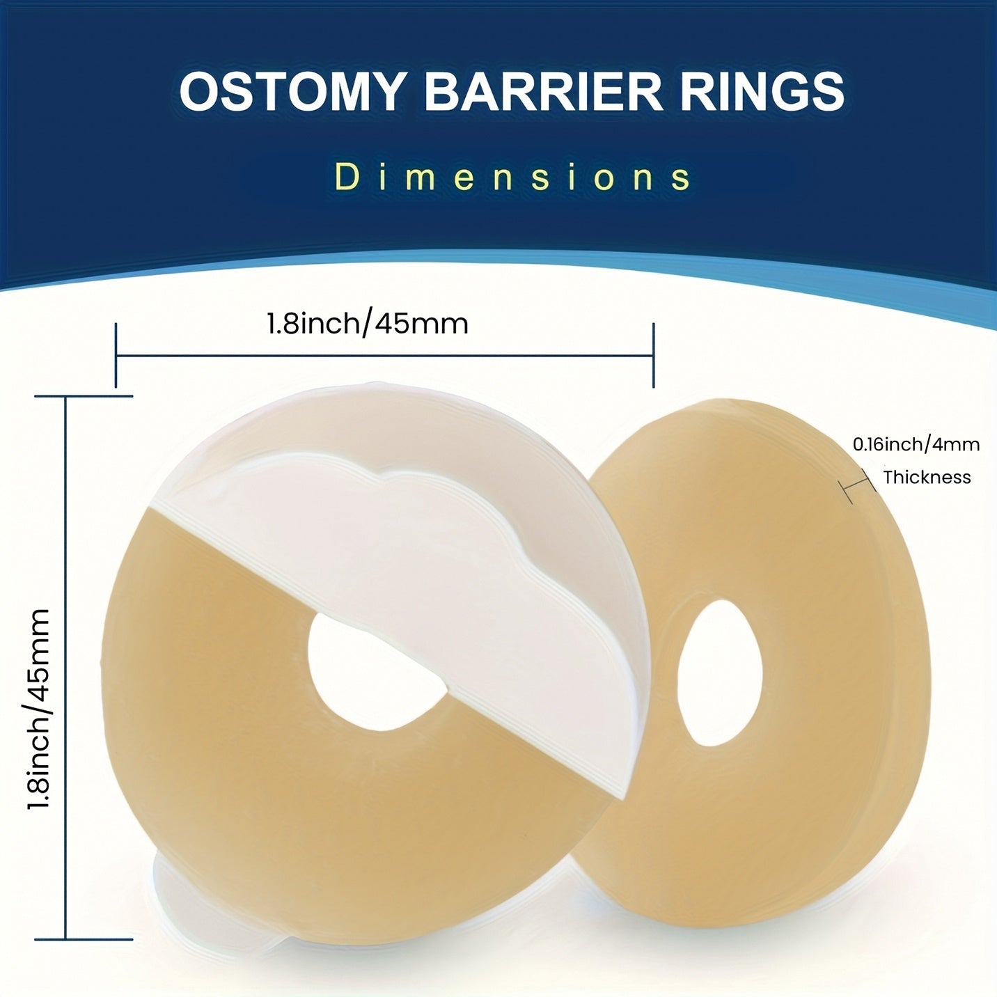 Ostomy Barrier Rings-Outer Diameter: 2" (48mm) 4mm Thickness - 20 PCS ...