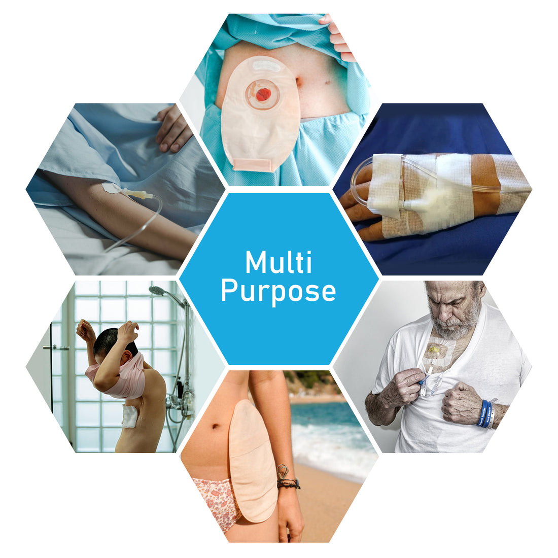 25 Pcs Waterproof Ostomy Bag Shower Cover 10"x10", Stoma Bath Protecto ...