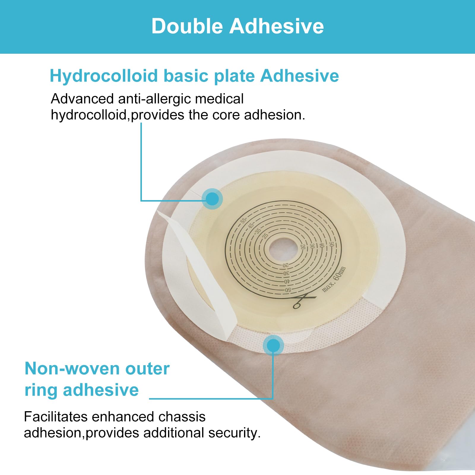 Colostomy Bags, One Piece Drainable Ostomy Pouch, Cut-to-Fit, 20 PCS ...