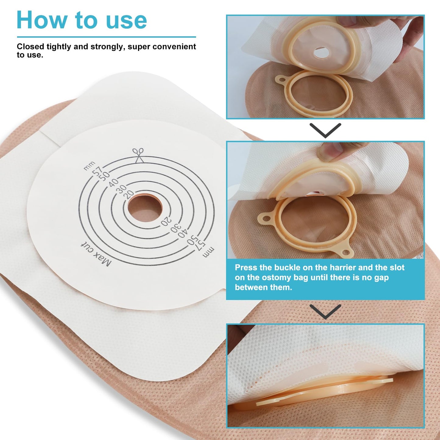 Ostomy Bags, Colostomy Supplies, Two-Piece Drainable Ostomy Pouch for ...