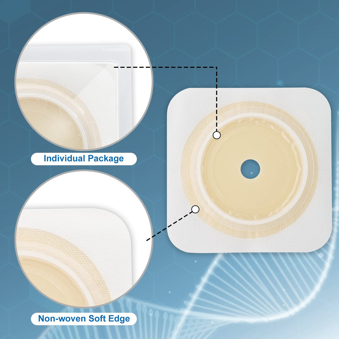 Adhesive Skin Barriers Wafer for Two-Piece Pouch System - 2-1/4'' 57mm ...