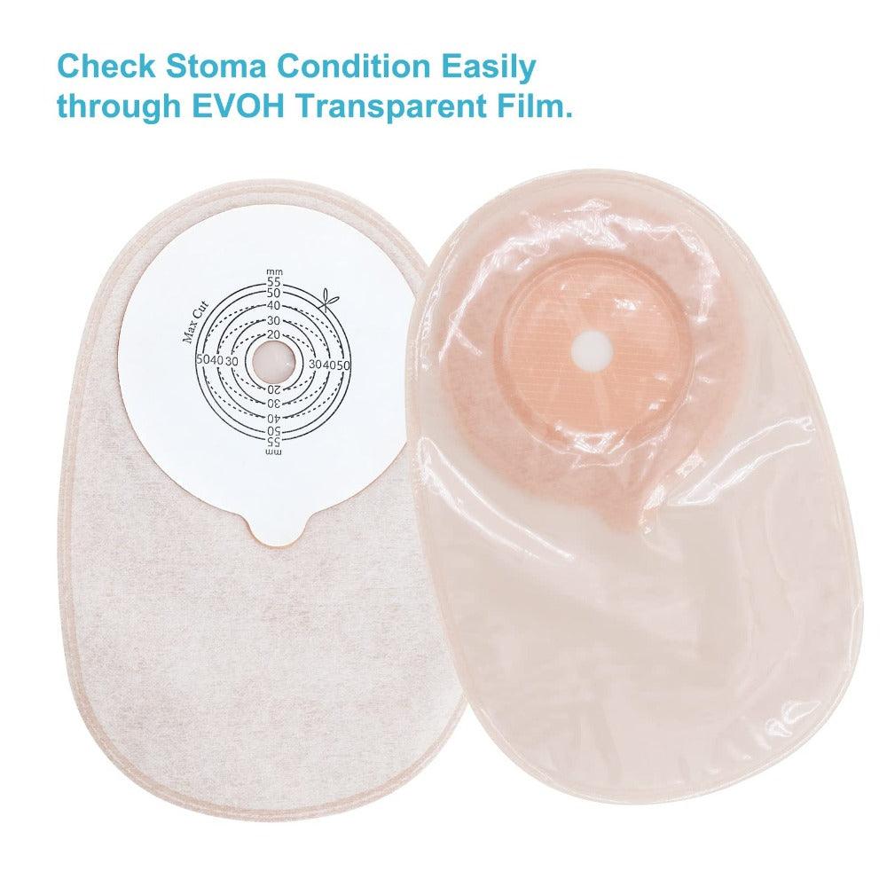 Disposable Ostomy Bags, One-Piece Closed Colostomy Pouch, 10 PCS ...