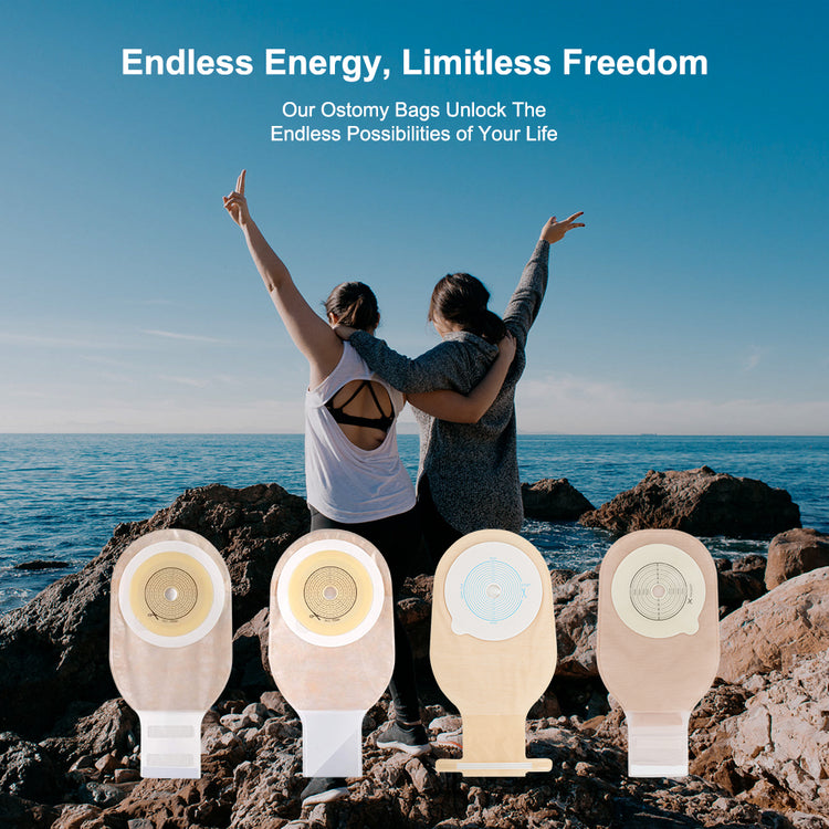 Colostomy Bags, One Piece Drainable Ostomy Pouch, Cut-to-Fit, 20 PCS ...